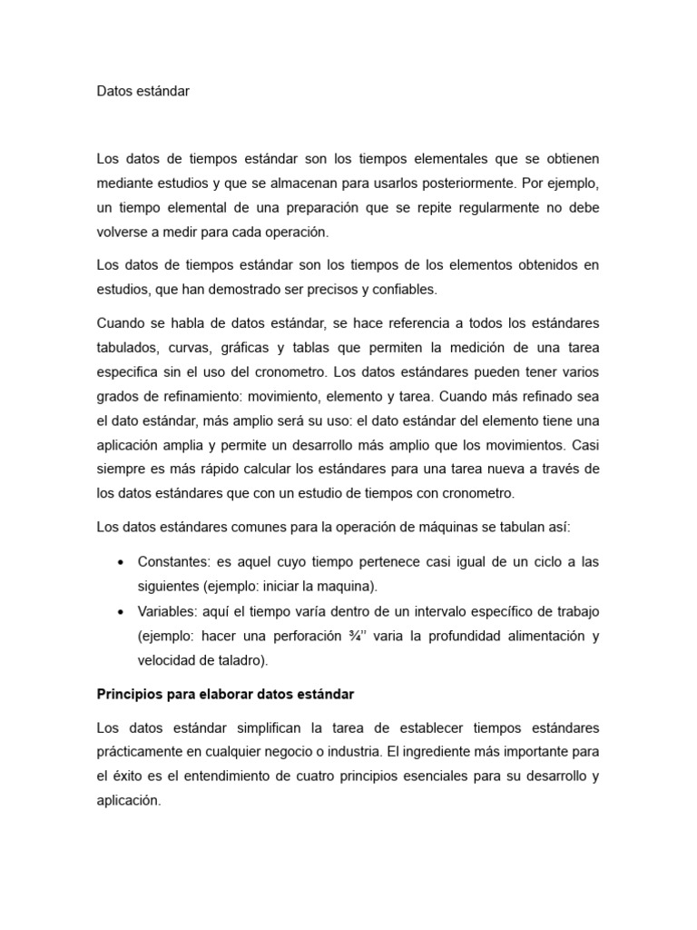 Datos Estándar | PDF | Medición | Hora