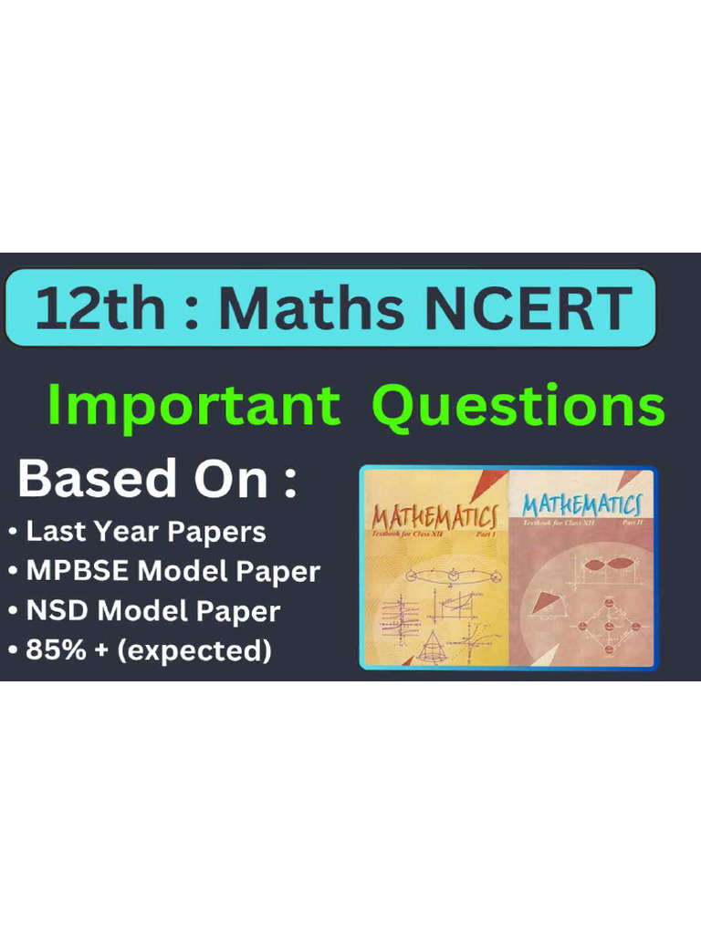 12th Maths Ncert Imp | PDF