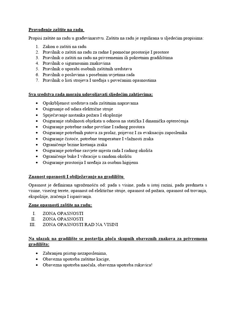 Provođenje Zaštite Na Radu | PDF