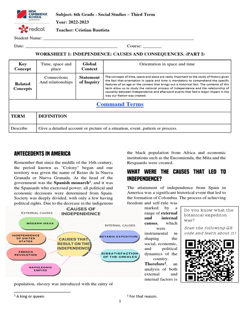 Worksheet 1 Term III | PDF