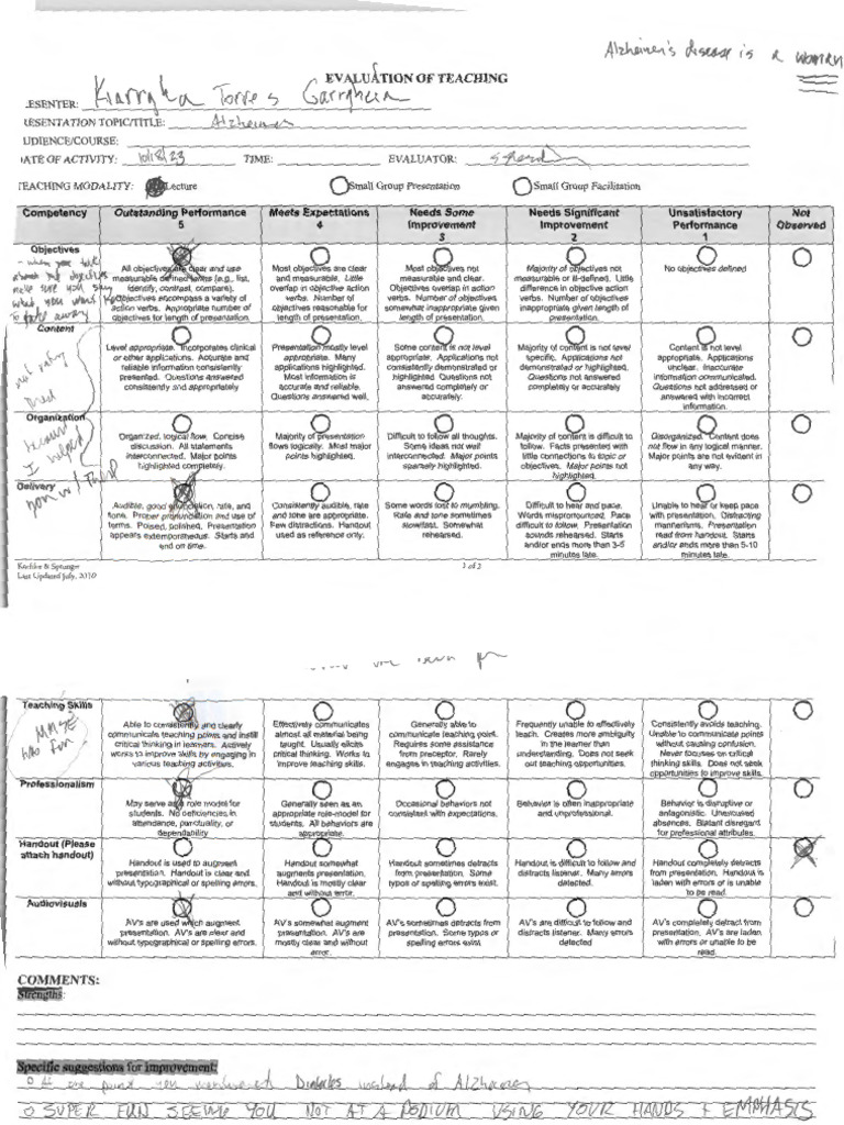 Alzheimers Preceptor Eval | PDF | Cognition | Cognitive Science