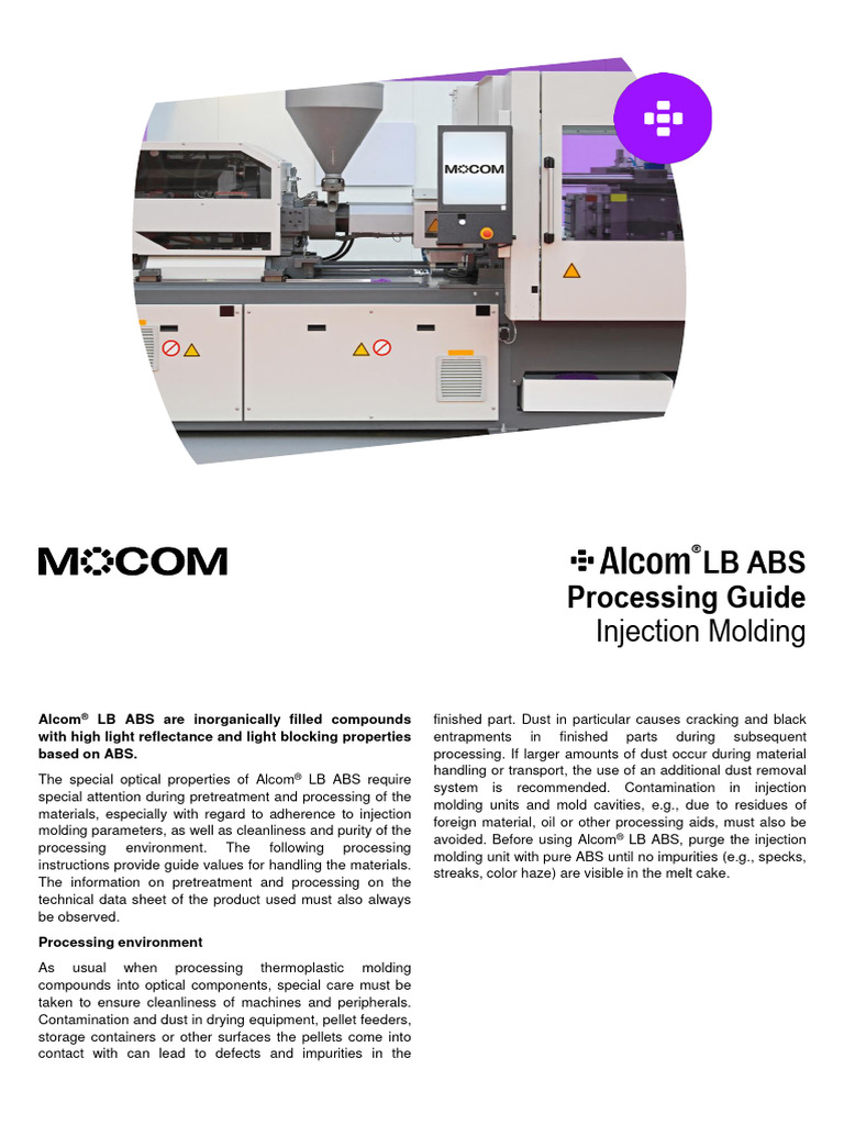 Processing Guide Alcom LB ABS - EN | PDF | Materials | Industrial Processes