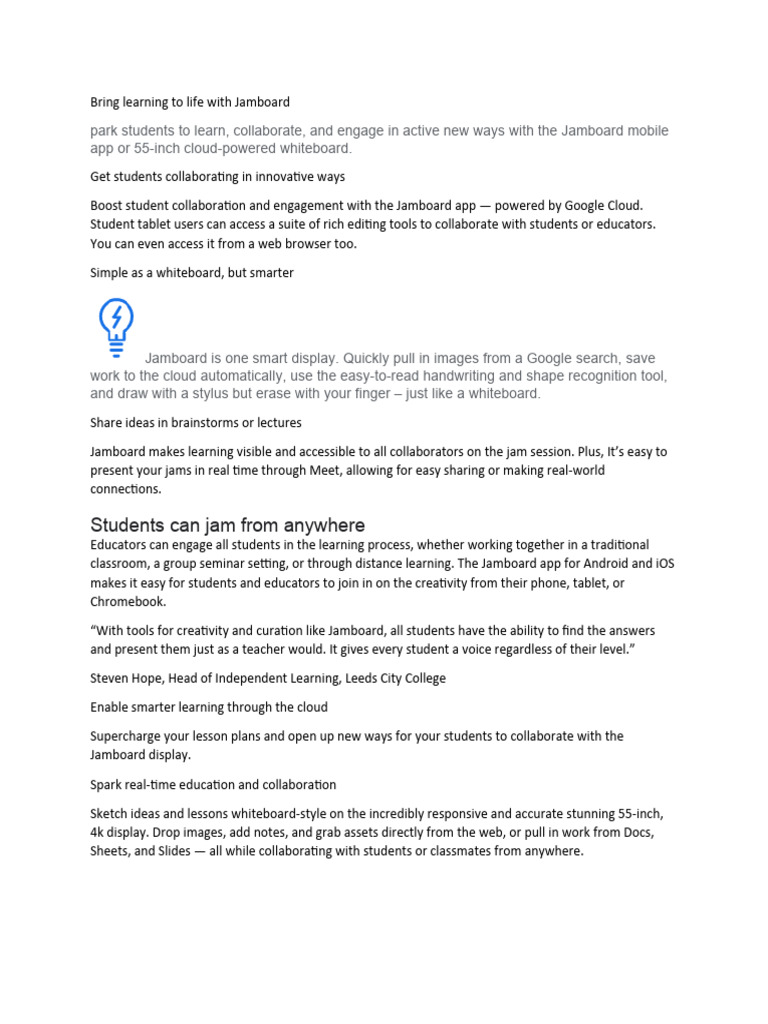 Bring Learning To Life With Jamboard | PDF | Computing | Software