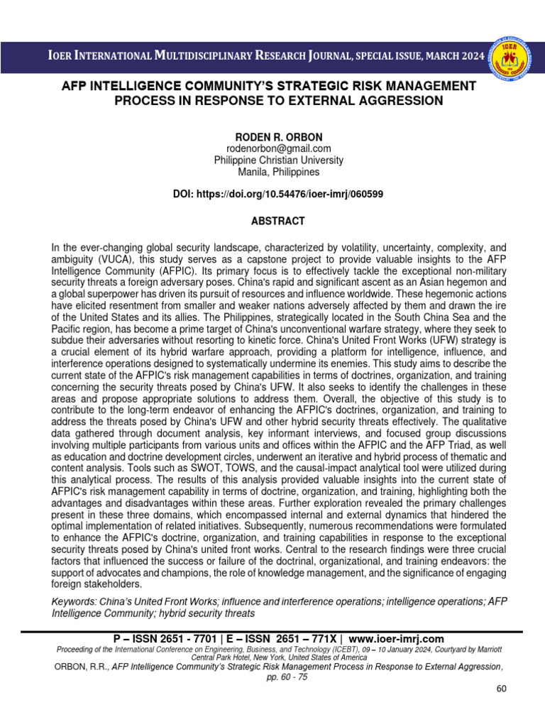 AFPIC's Risk Management Challenges | PDF | Risk | Risk Management