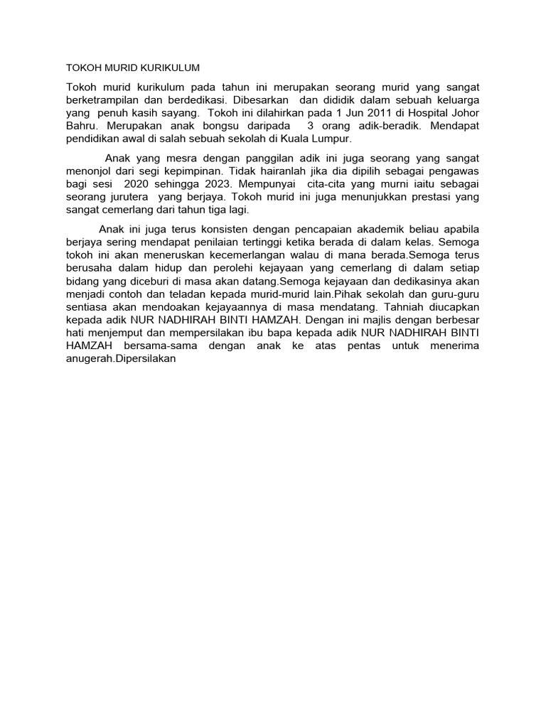 Teks Tokoh Majlis Anugerah | PDF | Olahraga & Rekreasi