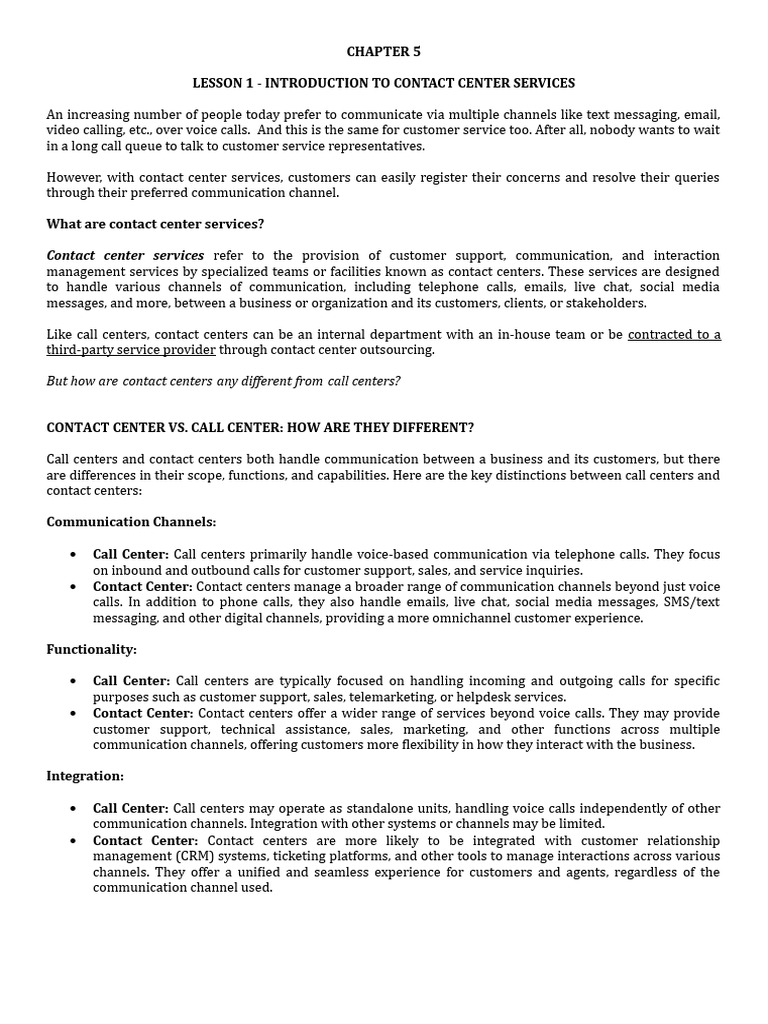 TLEd 204 Chapter 5 Lesson 1 | Download Free PDF | Call Centre ...