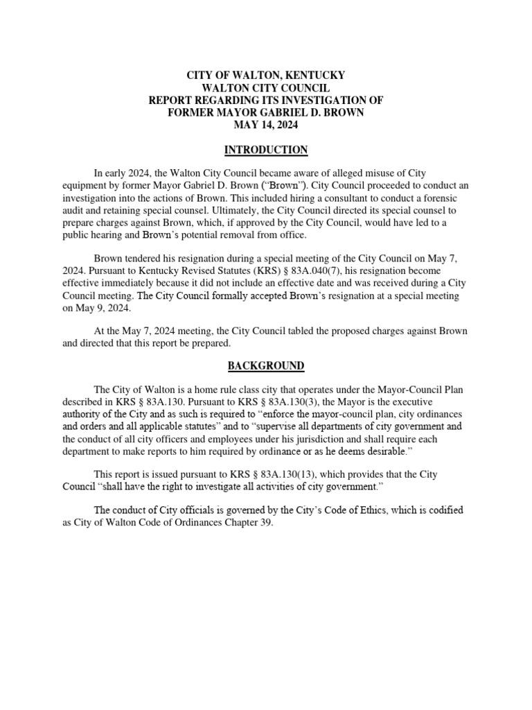 Walton City Council Report Final | Download Free PDF | Financial Audit ...