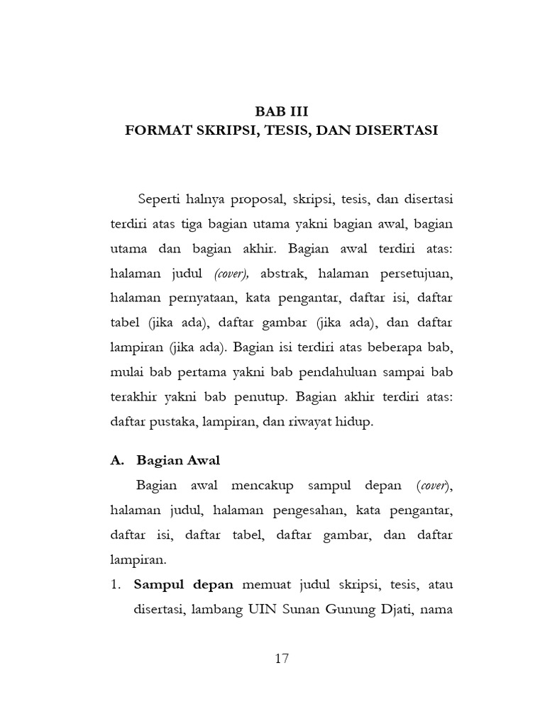 Format Skripsi dan Tesis UIN Bandung | PDF
