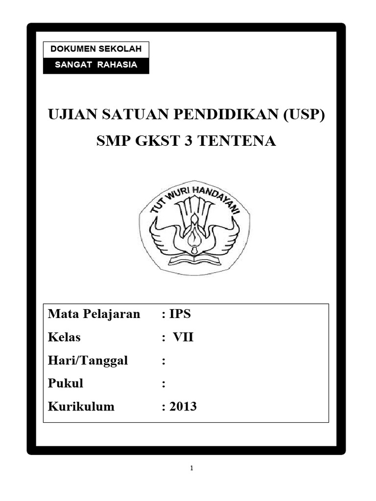 Soal Usp KLS 9 2024 | PDF