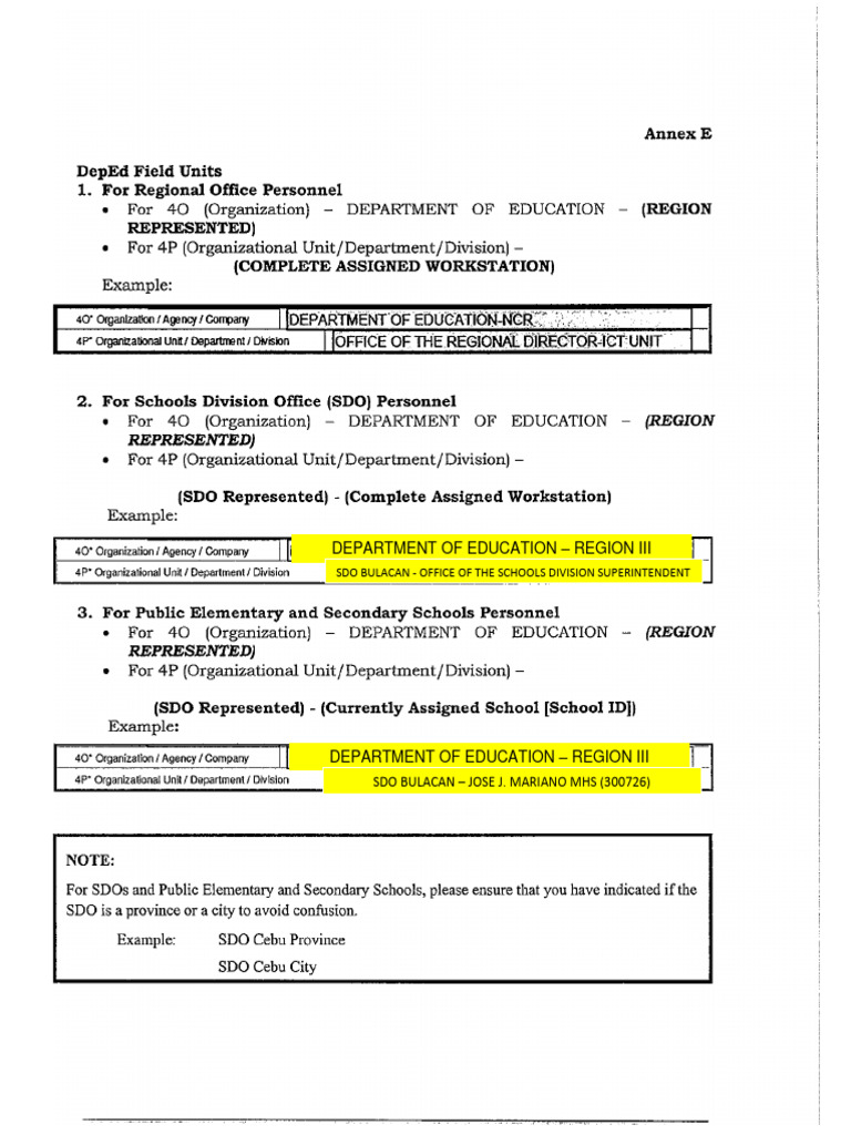 DepEd Memo Annex E Application Form Instruction | PDF