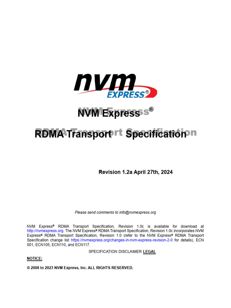 NVM Express RDMA - 1.2a | PDF | Port (Computer Networking) | Data ... NVM Express RDMA - 1.2a | PDF | Port (Computer Networking) | Data ...