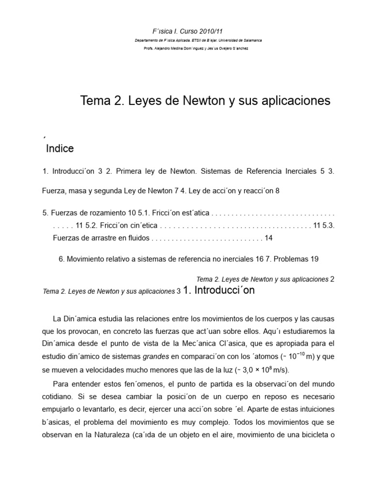 Leyes de Newton: Fundamentos y Aplicaciones | PDF | Fuerza | Las leyes ...