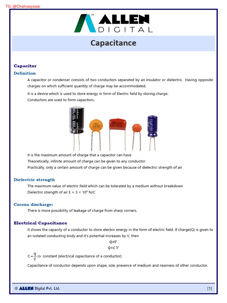 Capacitance Theory | Download Free PDF | Capacitance | Capacitor