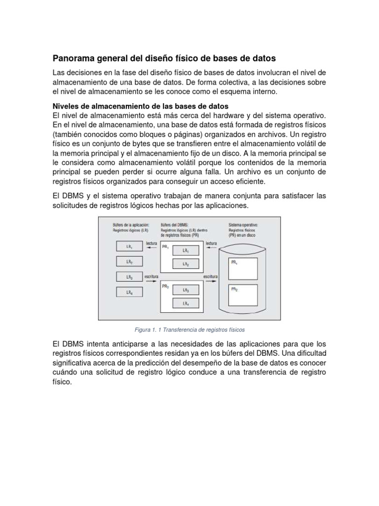 Diseño físico de bases de datos explicado | PDF | Bases de datos ...