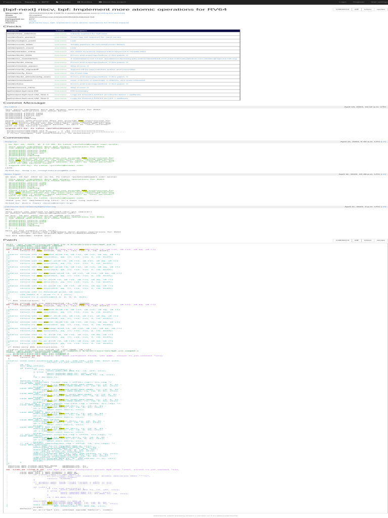 RV64 Atomic Operations for BPF | PDF | Computer Architecture | Computer Engineering
