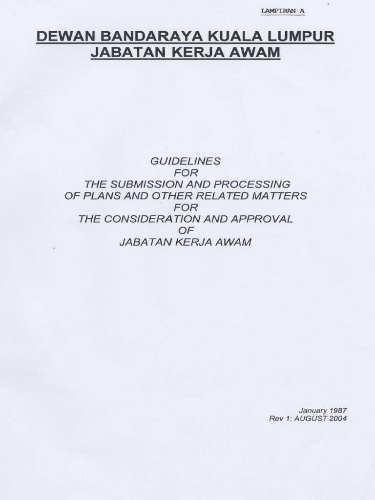 Submission Guidelines For Earthwork, Road and Drainage (DBKL) | PDF