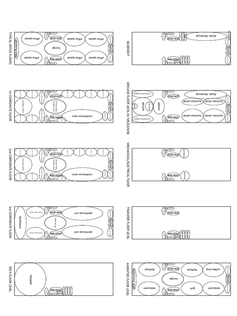 ENESIO AD8 Bubble-Diagrams | PDF | Elevator | Buildings And Structures