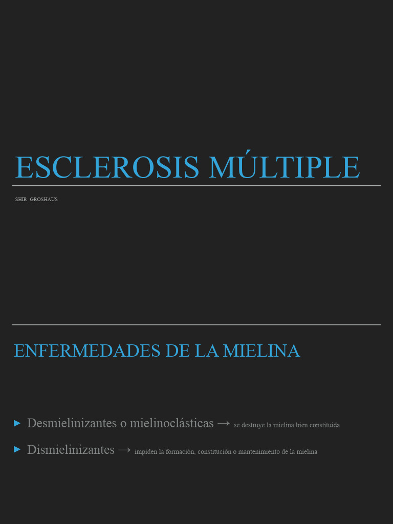 Clase Esclerosis Multiple | Descargar gratis PDF | Esclerosis múltiple | Mielina