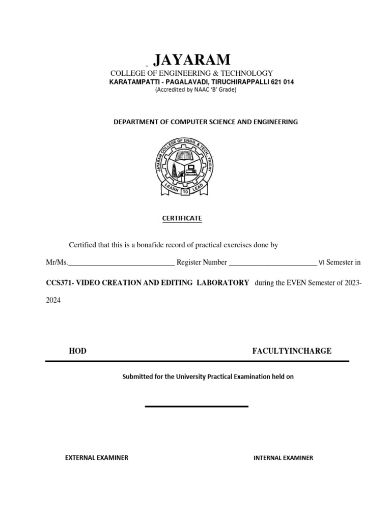 CCS371 Lab Cse | PDF | Filmmaking | Conservation Biology