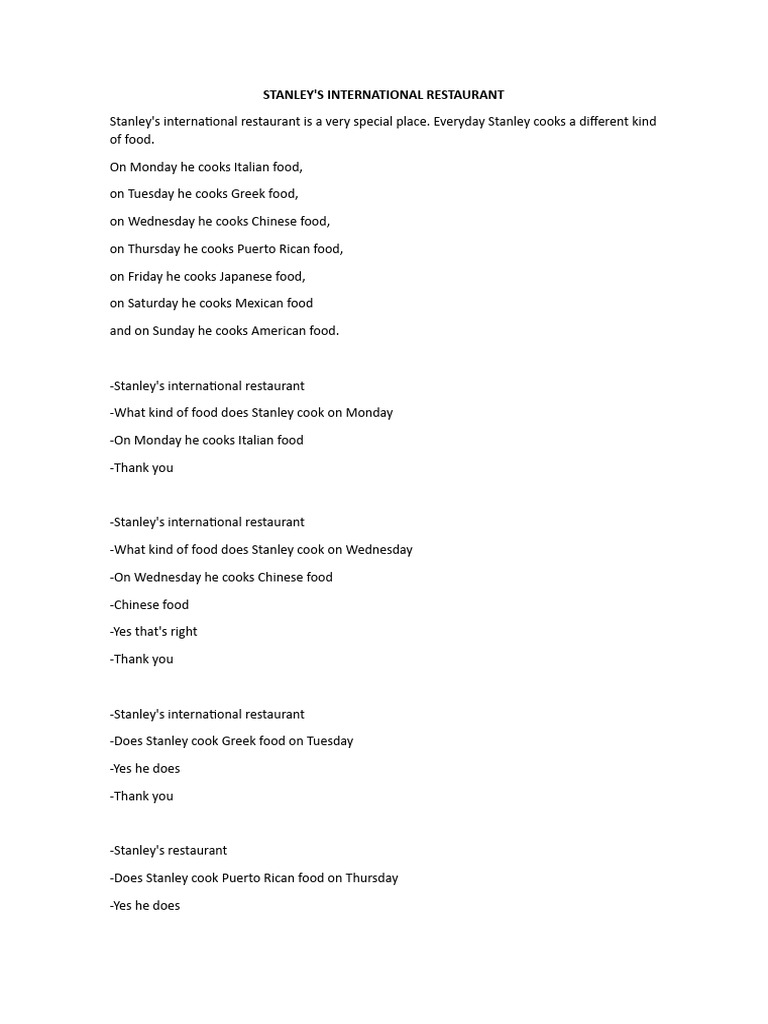 STANLEY | PDF | Foods