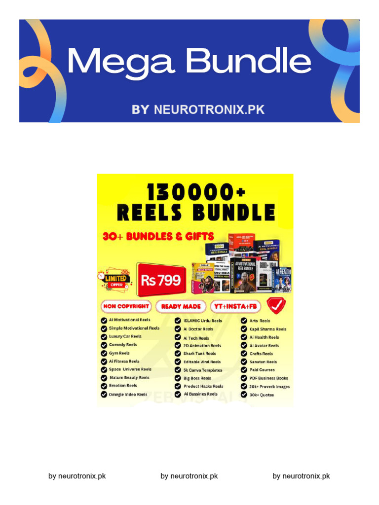 130K Mega Reels Bundle With Bonuses | PDF | Online Services | Social Network
