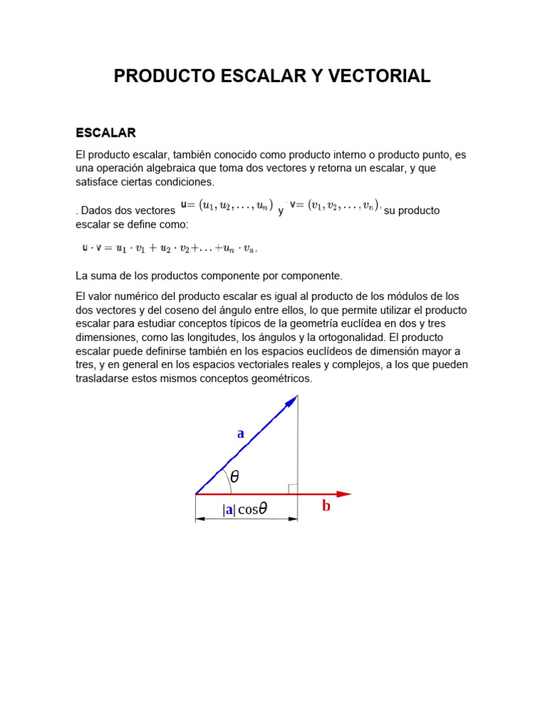 1.3 Producto Escalar y Vectorial | PDF