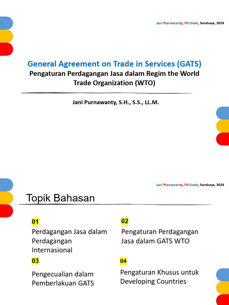 GATS 2024: Pengaturan Perdagangan Jasa | PDF