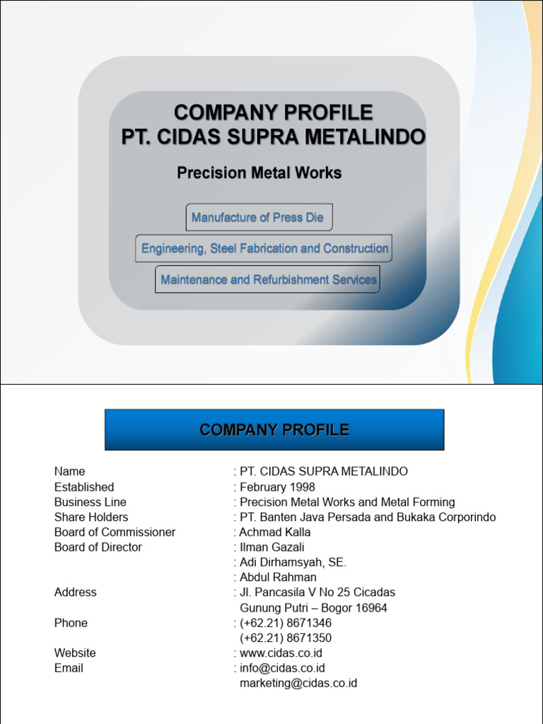 Company Profile PT CSM Manufacture - New | PDF | Machines | Industrial ...