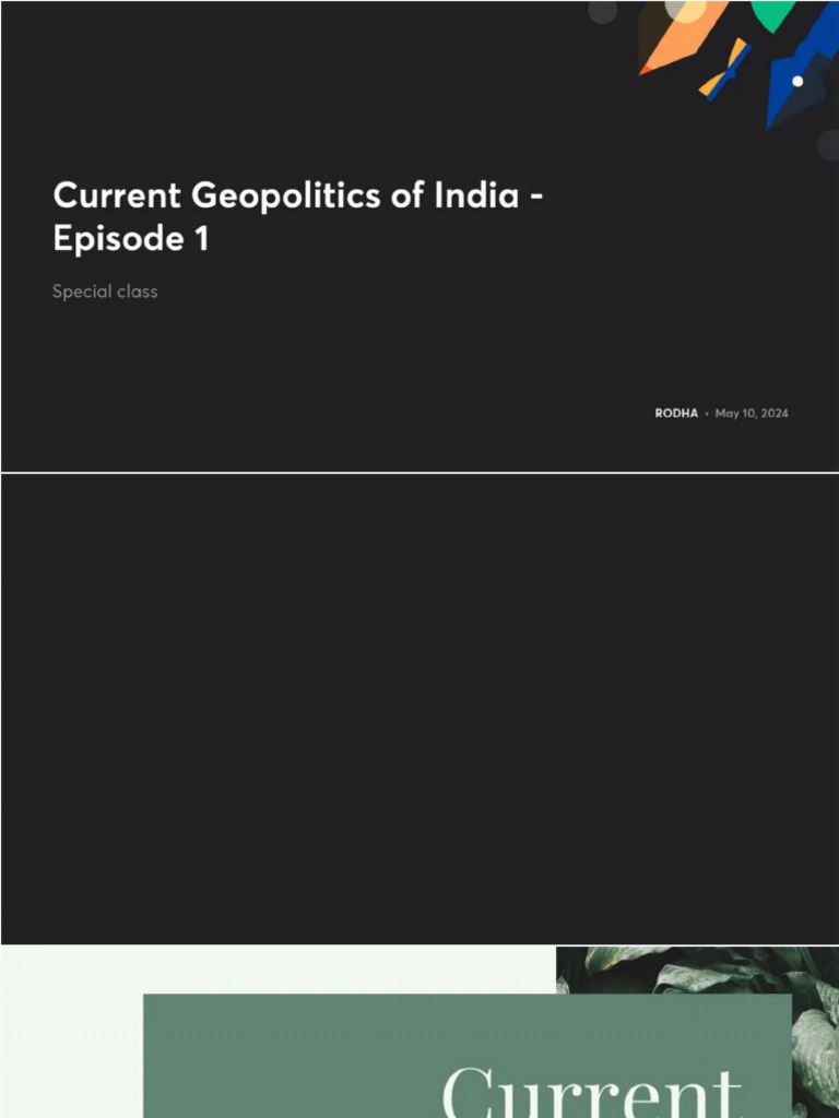 Current Geopolitics of India Episode 1 With Anno | PDF