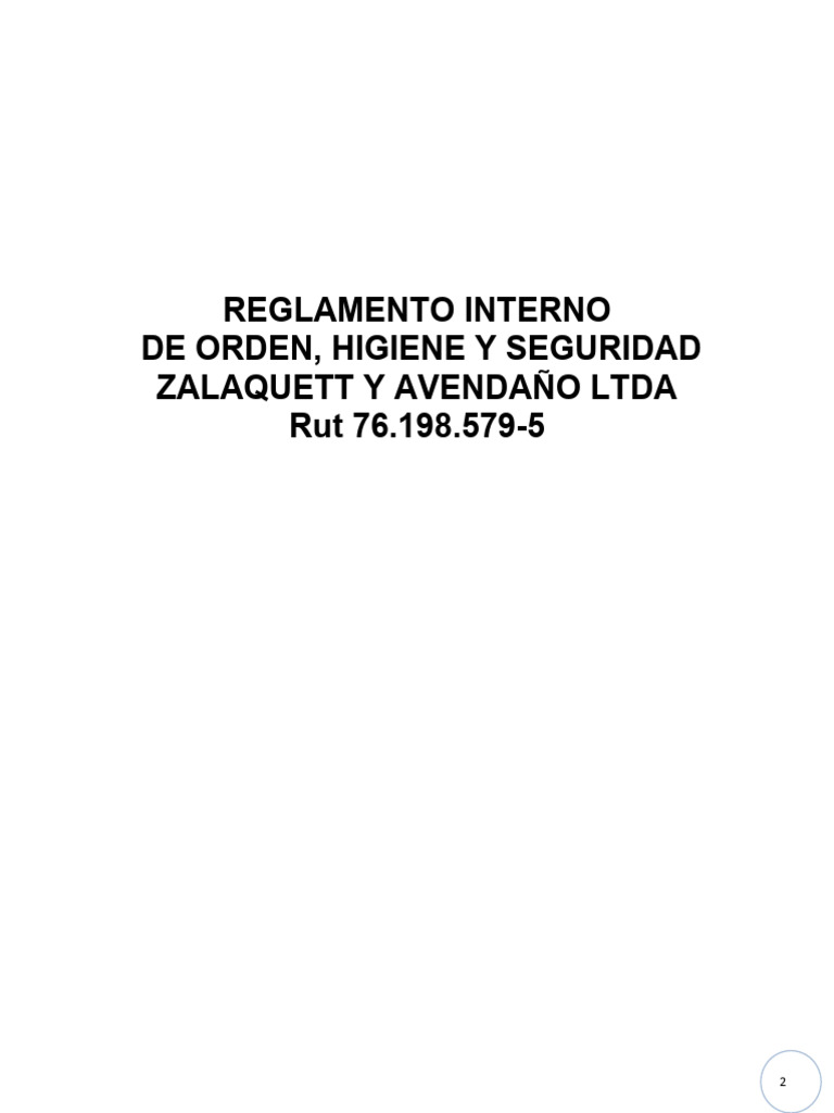 Reglameto Interno ZALAQUETT Y AVENDAÑO 2022 | PDF | Tiempo de trabajo ... Reglameto Interno ZALAQUETT Y AVENDAÑO 2022 | PDF | Tiempo de trabajo ...