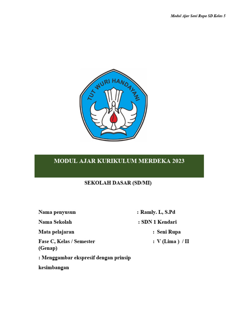 Modul Ajar Seni Rupa - MODUL AJAR SENI RUPA UNIT 7 - Fase C | PDF | Karier & Perkembangan ...