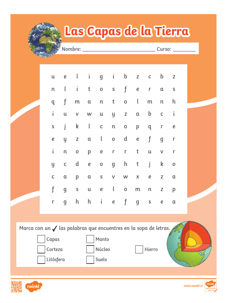 CL CN 1703515755 Sopa de Letras Las Capas de La Tierra - Ver - 2 | PDF