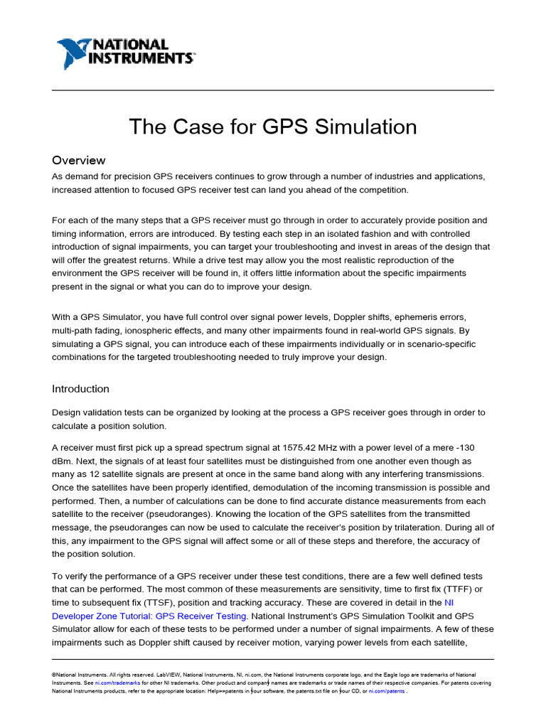 NI GPS Simulation | PDF