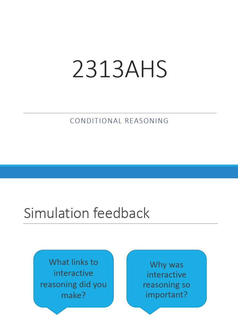 Understanding Conditional Reasoning in OT | PDF | Reason | Occupational ...