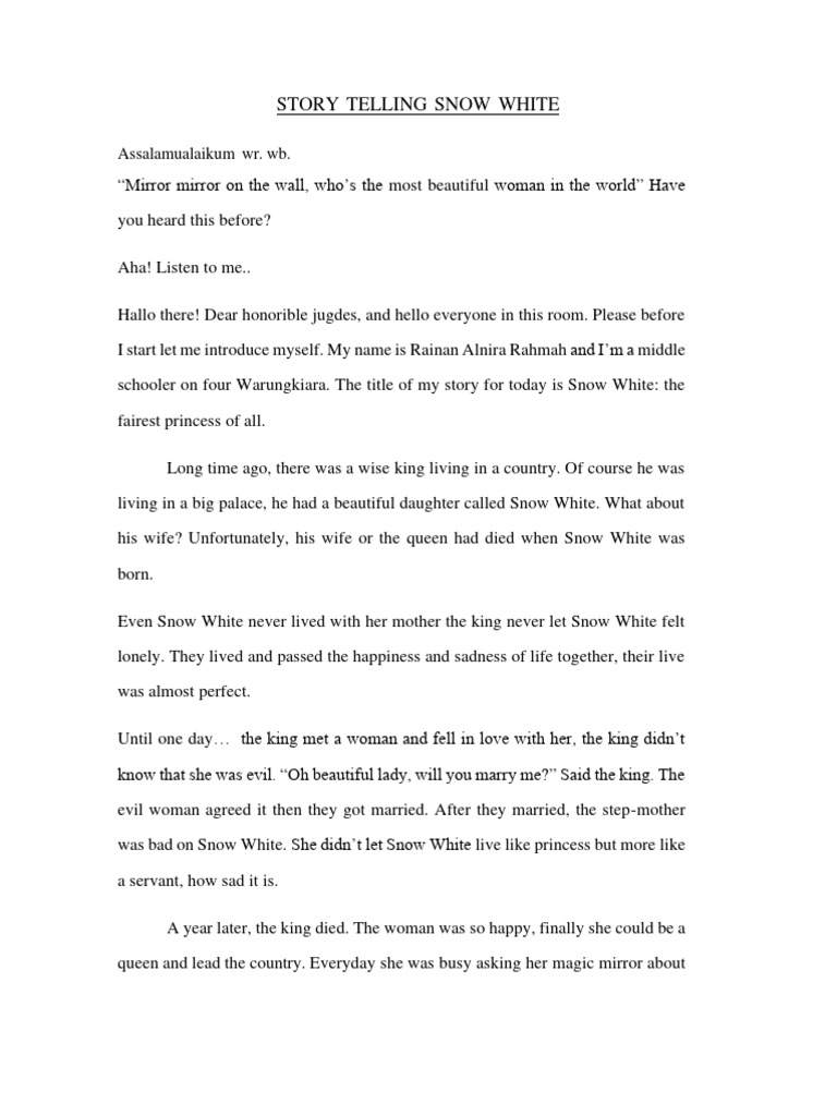 Story Telling Snow White | PDF | Snow White