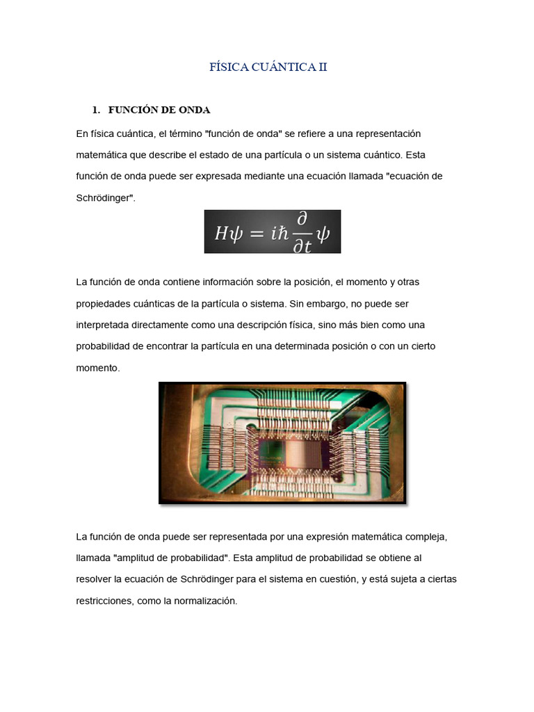 Física Cuántica Ii | PDF | Función de onda | Mecánica cuántica