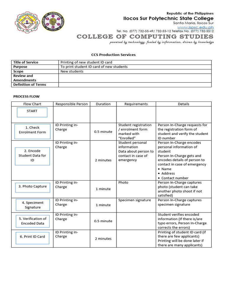 CCS Production Services Process Flow | PDF | Identity Document