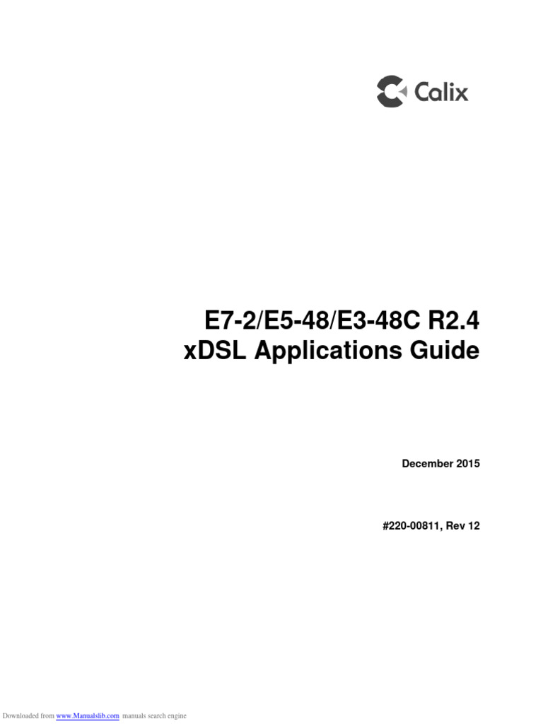 E7-2 - E5-48 - E3-48C R2.4 XDSL Applications Guide | Download Free PDF ...