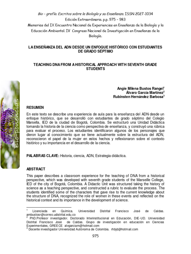 Monitorbio, 15. (134) La Ense - Anza Del ADN Desde Un Enfoque Hist - Rico | PDF | Enseñando ...
