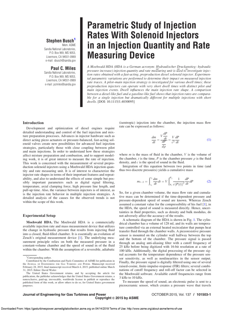 Parametric Study of Injection Rates With | PDF | Fuel Injection ...