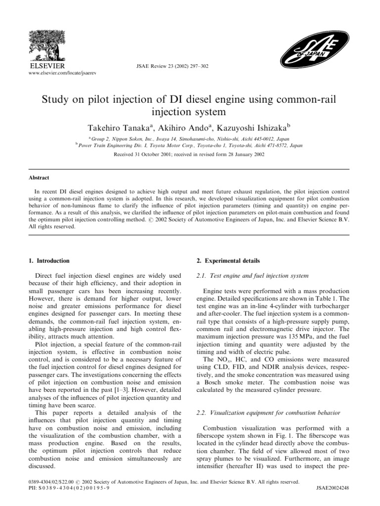 Study On Pilot Injection of DI Diesel en | PDF | Diesel Engine | Combustion