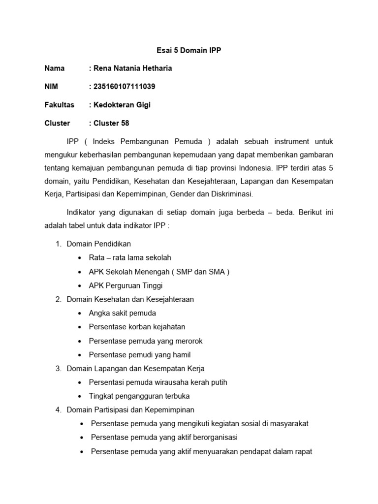 Esai 5 Domain IPP | PDF | Ilmu Sosial