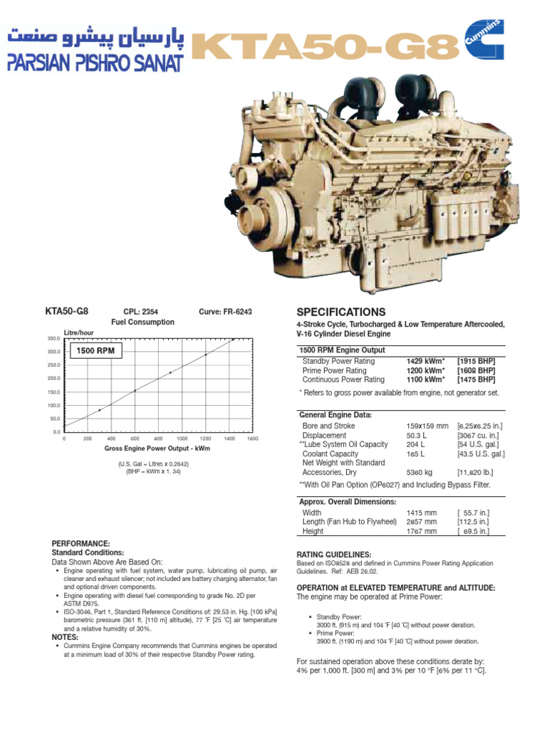 Kta50 G8 | Download Free PDF | Engines | Horsepower