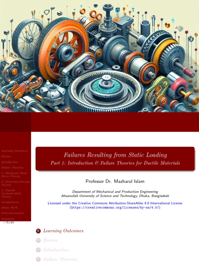 11 ME3201 Failures Static Loading Part1 v1 | PDF | Strength Of Materials | Ductility