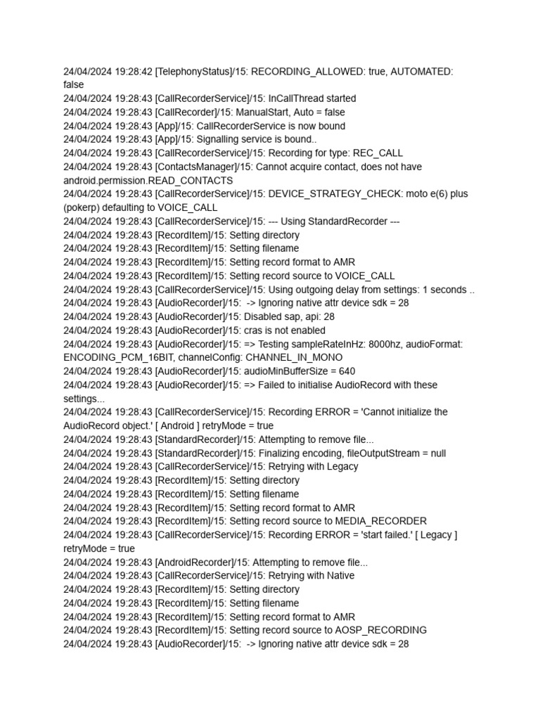 CallRecord Log | PDF | Filename | Computer File