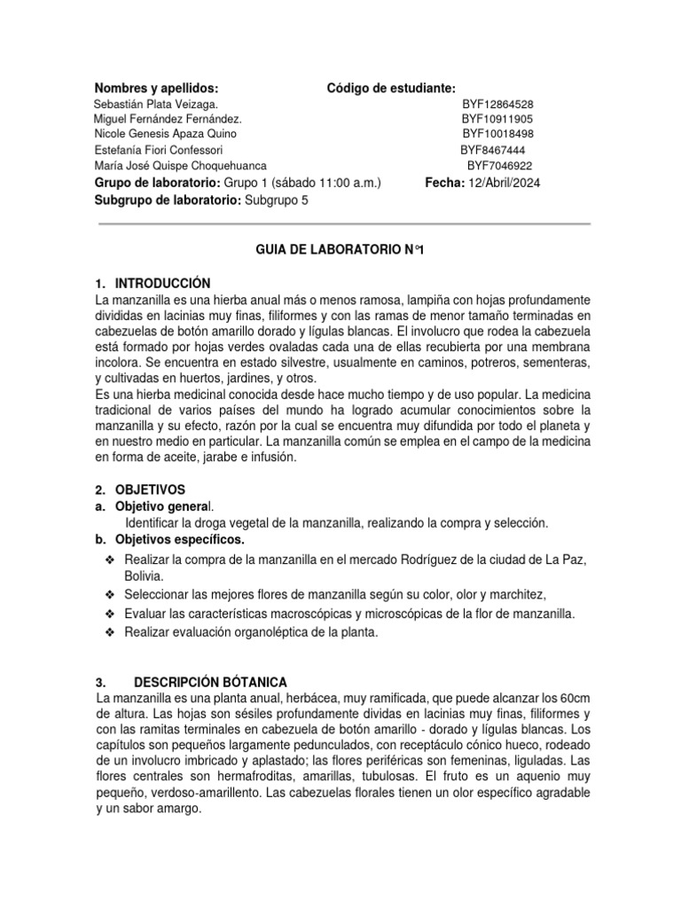 Guia Lab 1 | PDF | Flores | Hoja