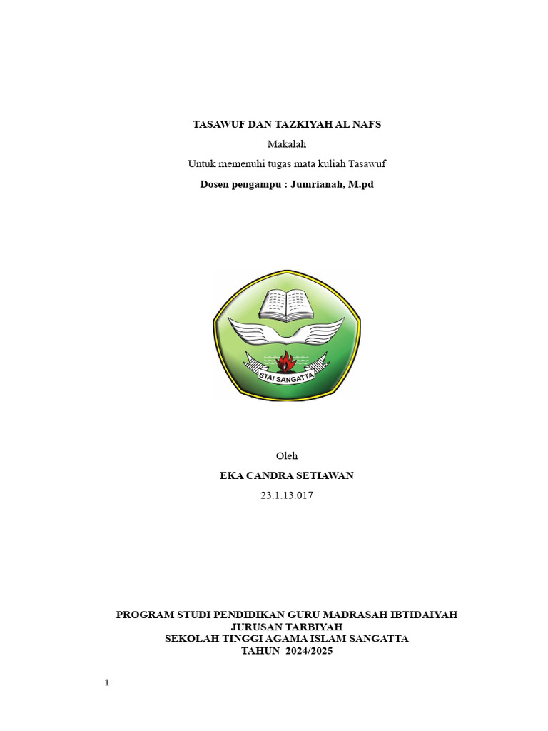 Tasawuf dan Tazkiyah Al Nafs | PDF