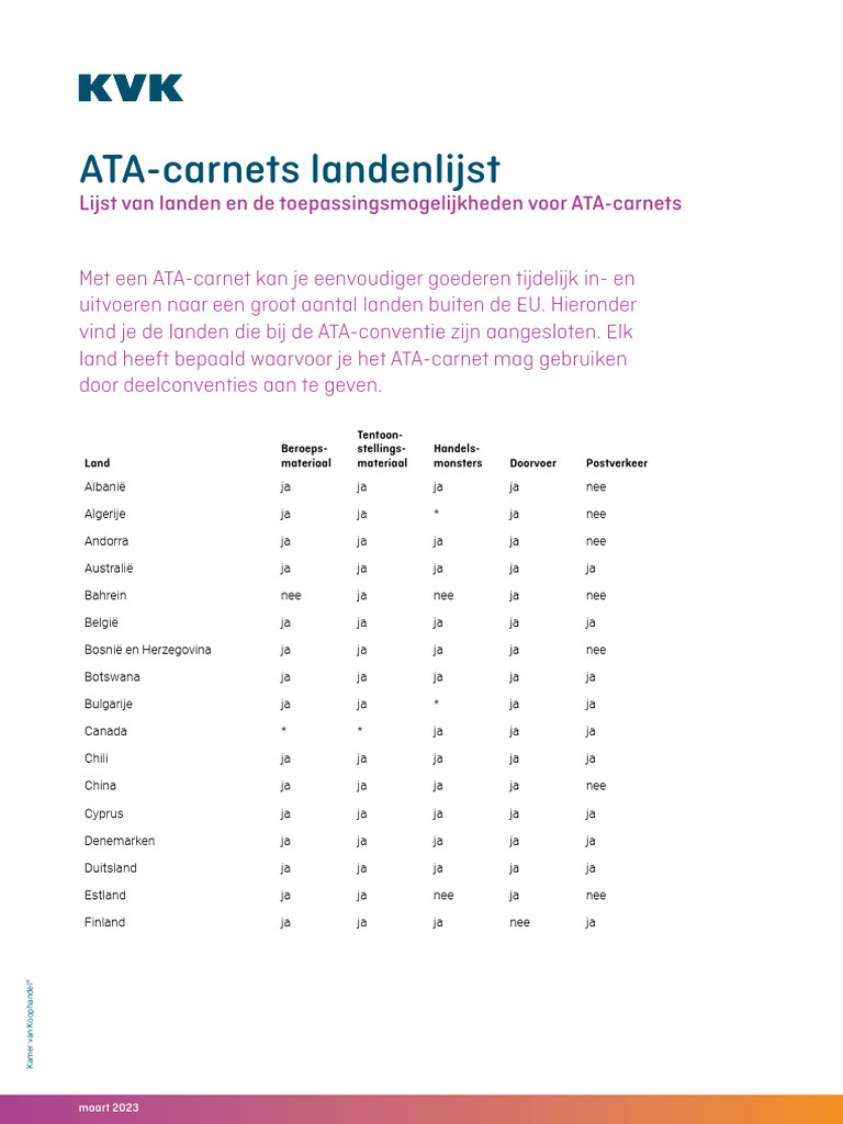 KVK Factsheet ATA-carnet tcm109-422527 | PDF