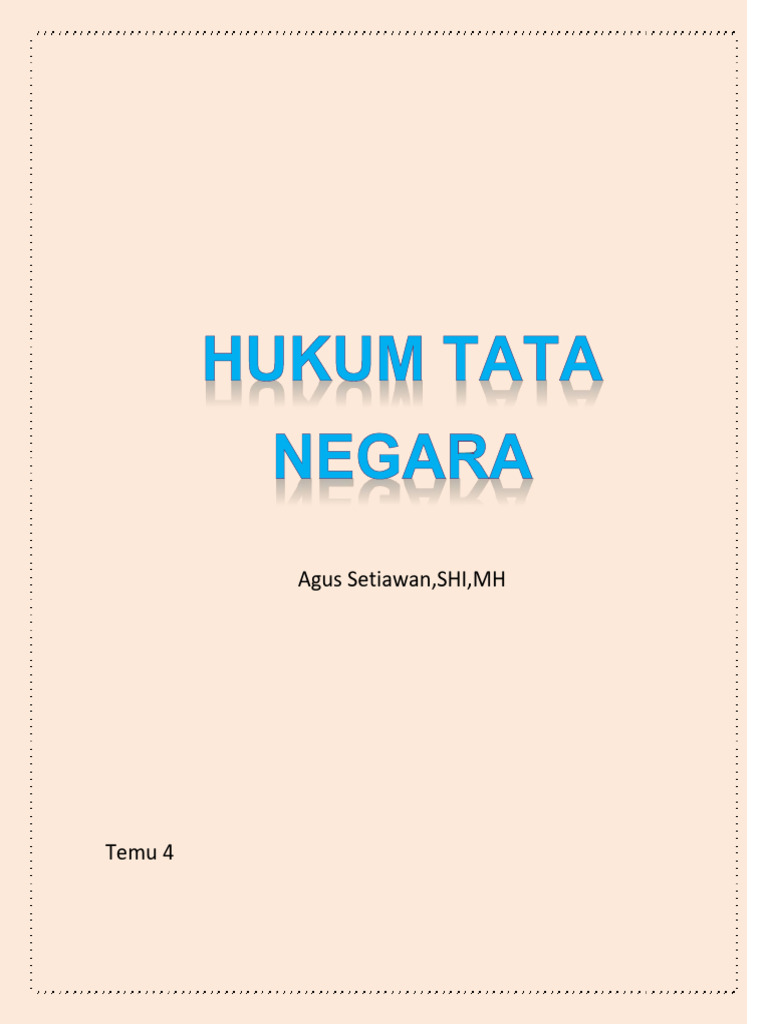 Hukum Tata Negara Temu 4 Fix | PDF