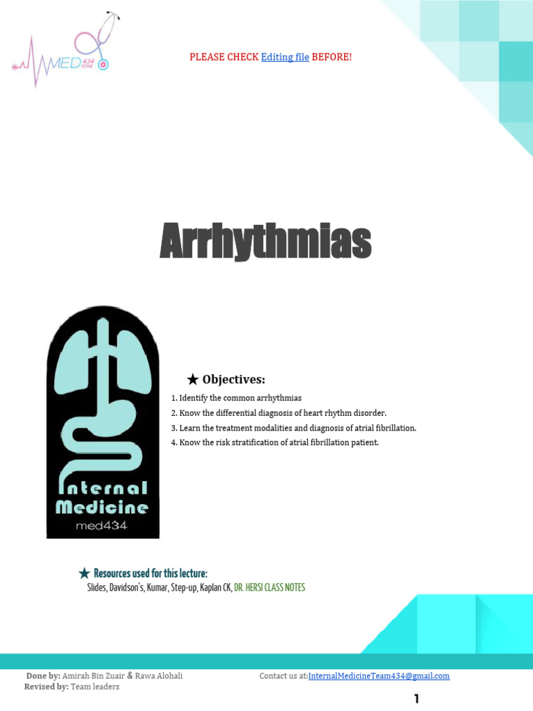 2.Arrhythmias | PDF | Heart | Electrocardiography